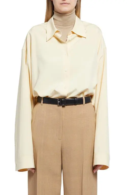 THE ROW Caroline Oversize Button-up Shirt - Oyster
