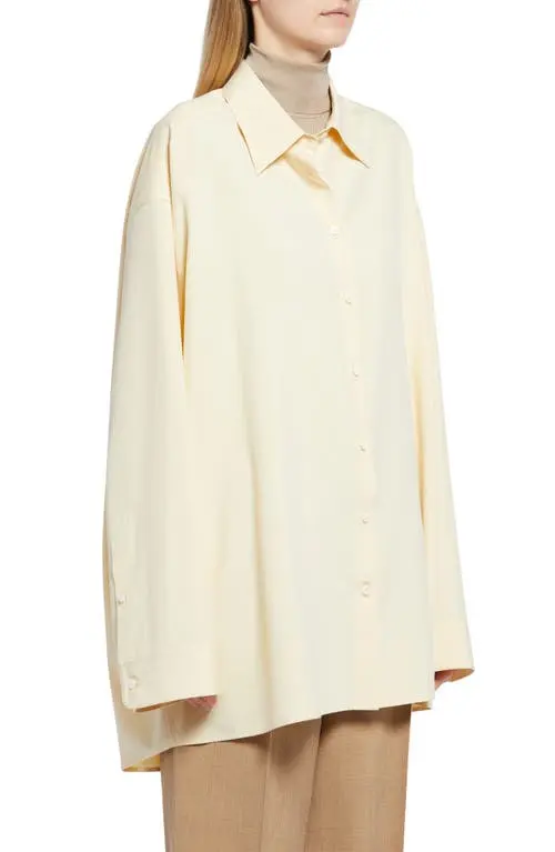 THE ROW Caroline Oversize Button-up Shirt - Oyster