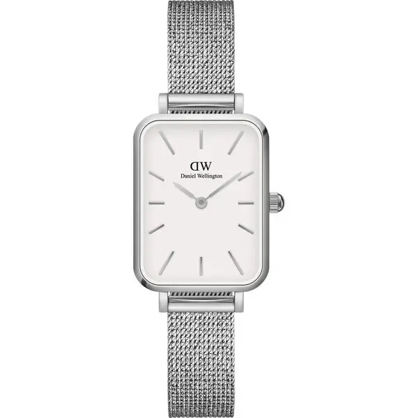 DANIEL WELLINGTON Quadro Watch With Mesh Strap - Black/white/silver