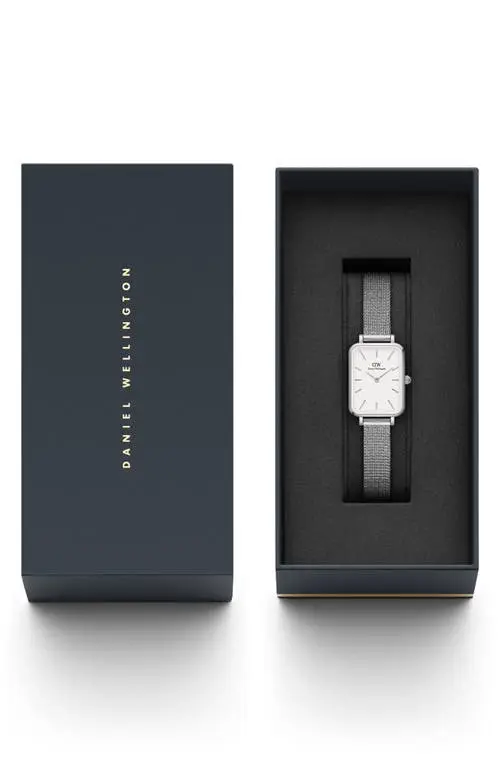 DANIEL WELLINGTON Quadro Watch With Mesh Strap