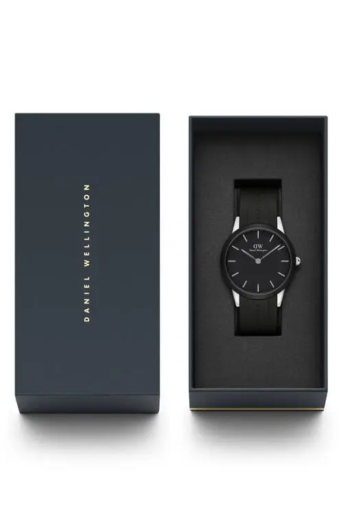 DANIEL WELLINGTON Iconic Motion Rubber Strap Watch - Silver/black