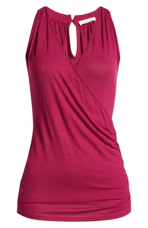 Loveappella Faux Wrap Tank - Magenta