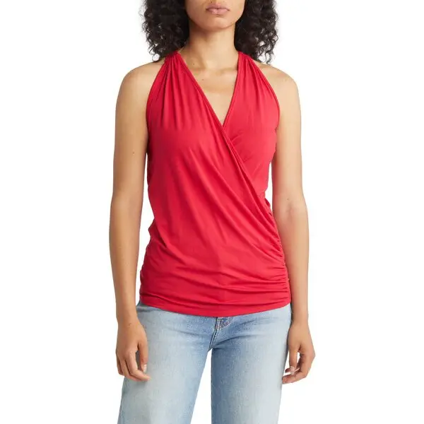 Loveappella Faux Wrap Tank - Red
