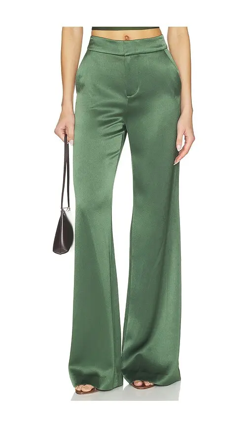 Alice + Olivia Dylan Wide Leg Pant - Dark Fern