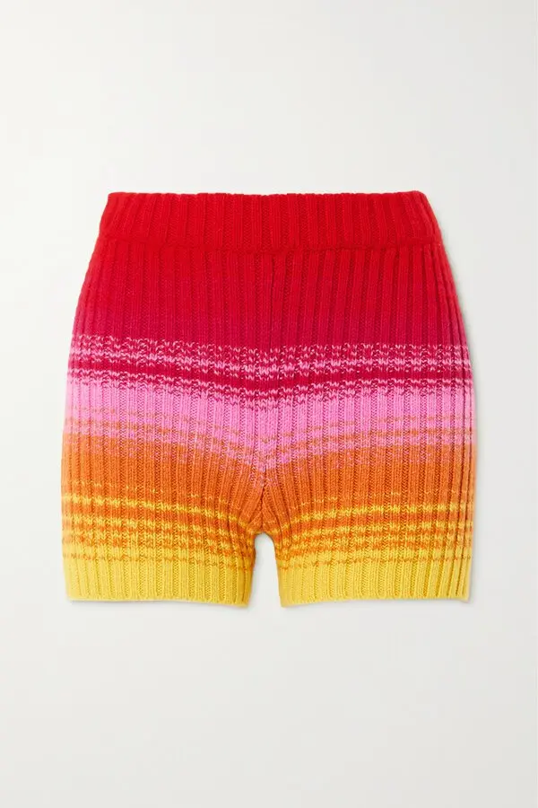 THE ELDER STATESMAN Morphe Striped Cashmere Shorts
