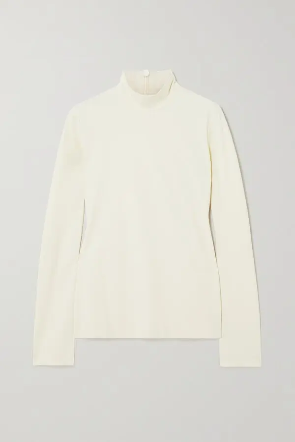 CAES Recycled Stretch-jersey Turtleneck Top