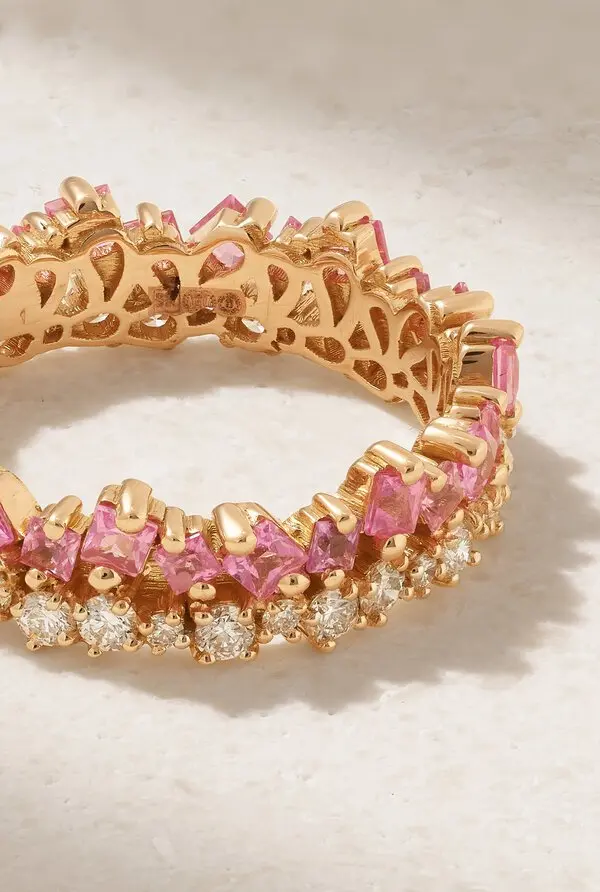 SUZANNE KALAN Eternity 18-karat Sapphire, And Diamond Ring - Gold