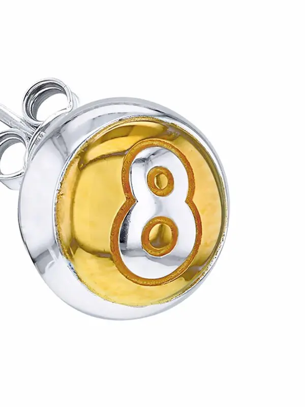 TRUE ROCKS Eight Ball Stud Earring - Silver