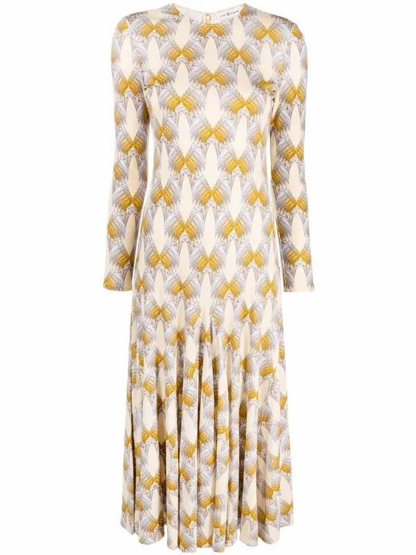 Tory Burch Geometric Bird-print Dress