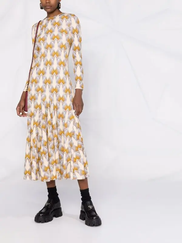 Tory Burch Geometric Bird-print Dress