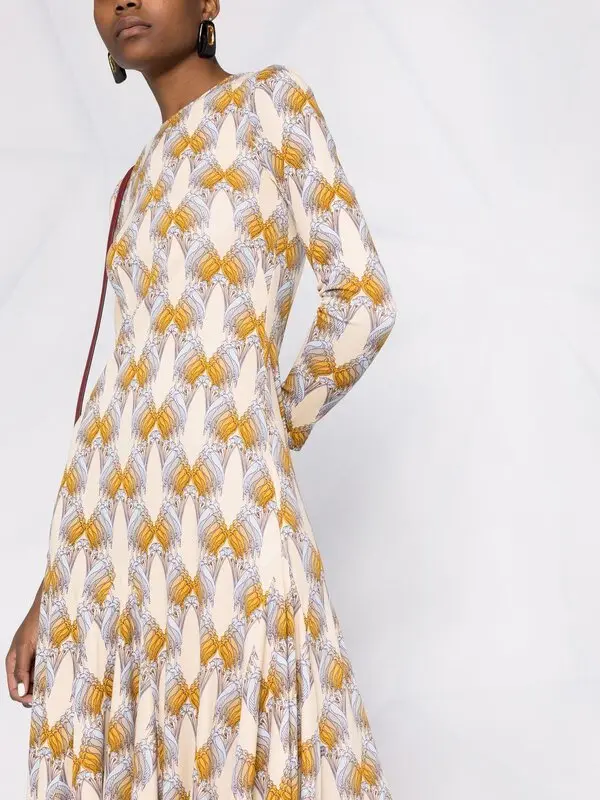 Tory Burch Geometric Bird-print Dress