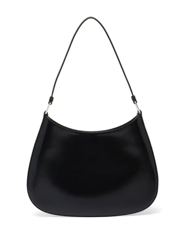 Prada Cleo Brushed Leather Shoulder Bag - Black