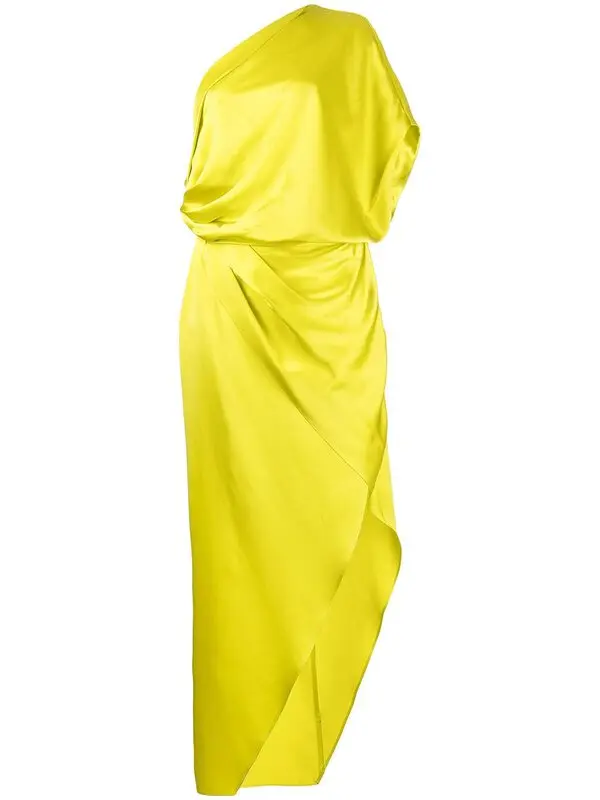 Michelle Mason Draped Silk Midi Dress