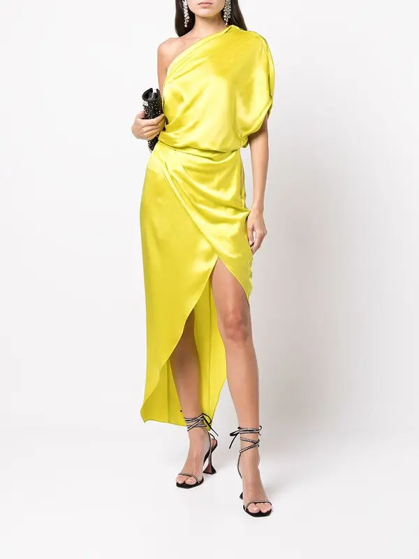 Michelle Mason Draped Silk Midi Dress