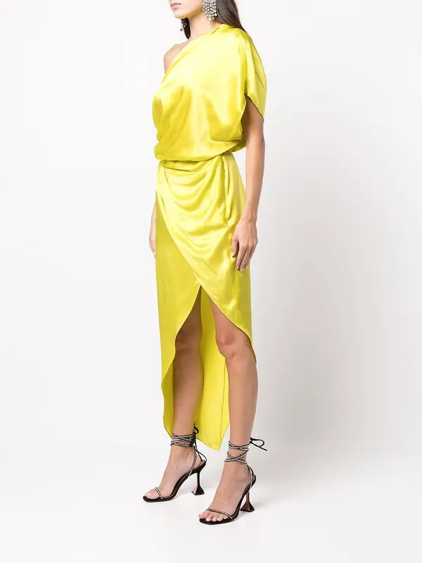 Michelle Mason Draped Silk Midi Dress