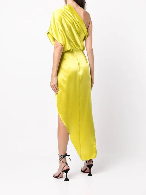 Michelle Mason Draped Silk Midi Dress