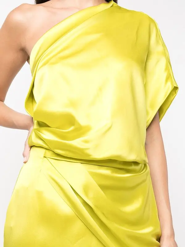 Michelle Mason Draped Silk Midi Dress