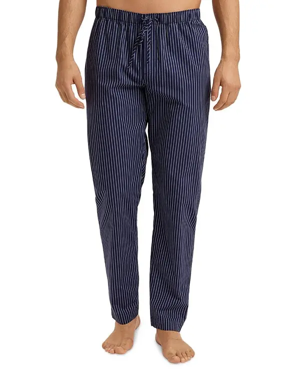 Hanro Cotton Striped Lounge Pants - Fine Stripe
