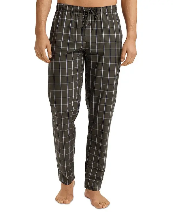 Hanro Cotton Striped Lounge Pants - Urban Check