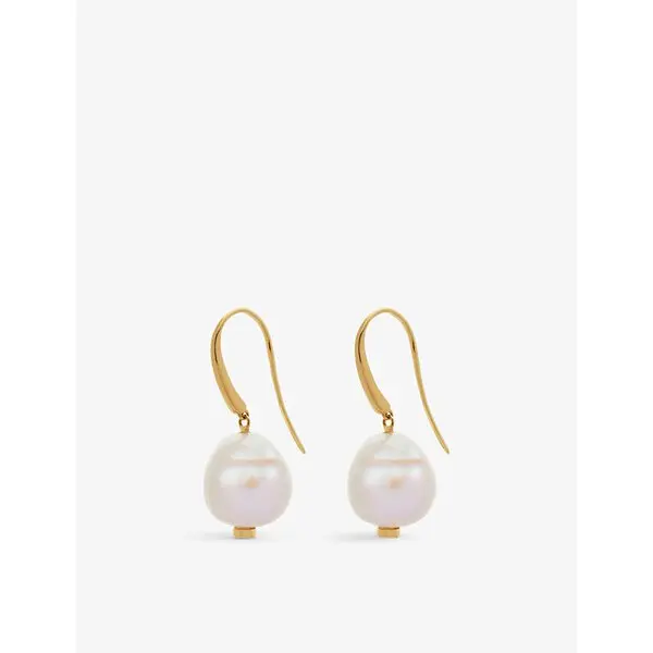Monica Vinader Nura Keshi Pearl Earrings - White