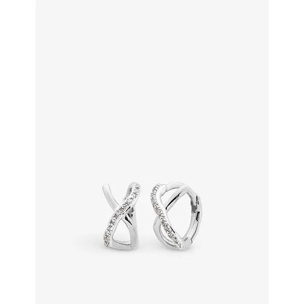 Monica Vinader Riva Diamond Stud Earrings - Silver