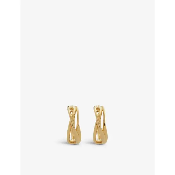 Monica Vinader Nura Reef Crossover 18ct Recycled Yellow -plated Vermeil Sterling Silver Huggie Earrings - Gold