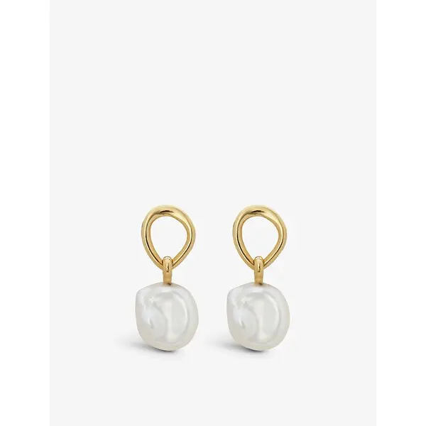 Monica Vinader Nura Keshi Drop Earrings - White