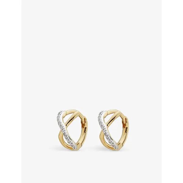 Monica Vinader Riva 18ct Recycled Yellow -plated Vermeil Sterling-silver And 0.03ct Diamond Stud Earrings - Gold