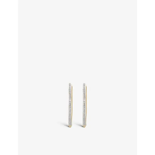 Monica Vinader Riva Wave Diamond Hoop Earrings - Gold