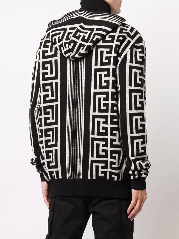 Balmain Monogram Hoodie - Black