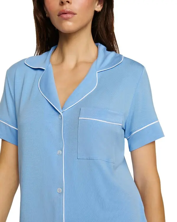 Eberjey Gisele Relaxed Short Sleeve Top & Shorts - Summer Blue