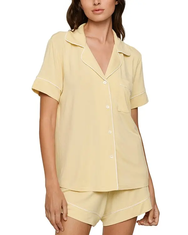 Eberjey Gisele Relaxed Short Sleeve Top & Shorts - Sunrise/ivory