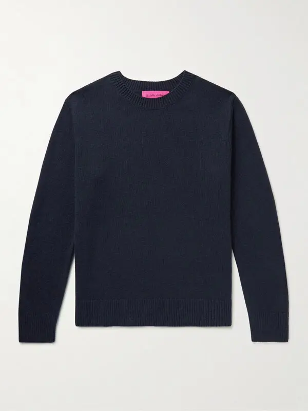 THE ELDER STATESMAN Cashmere Crewneck Sweater - Blue