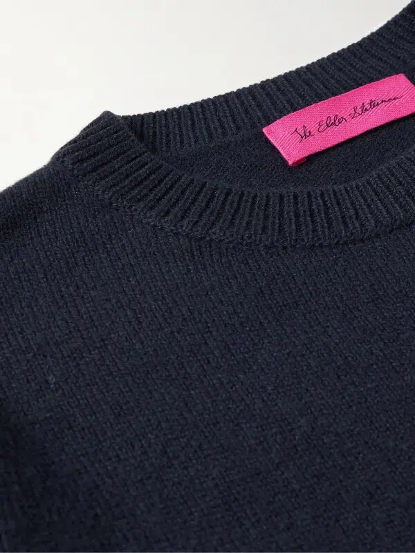 THE ELDER STATESMAN Cashmere Crewneck Sweater - Blue