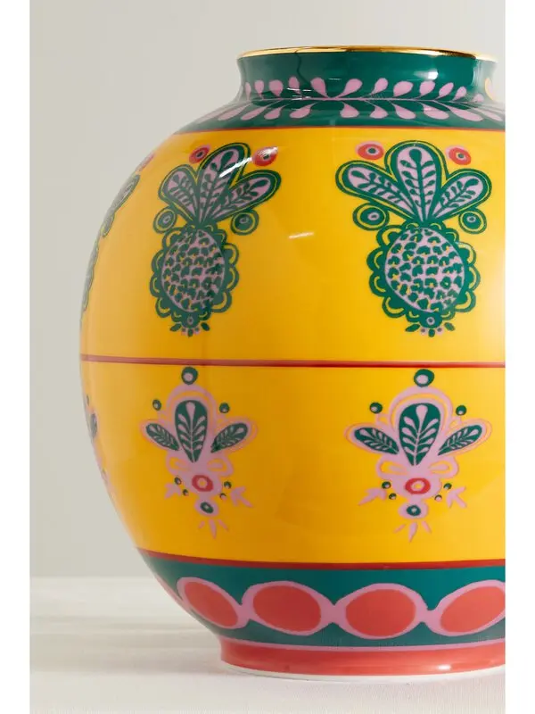 La DoubleJ Bubble Gold-plated Porcelain Vase