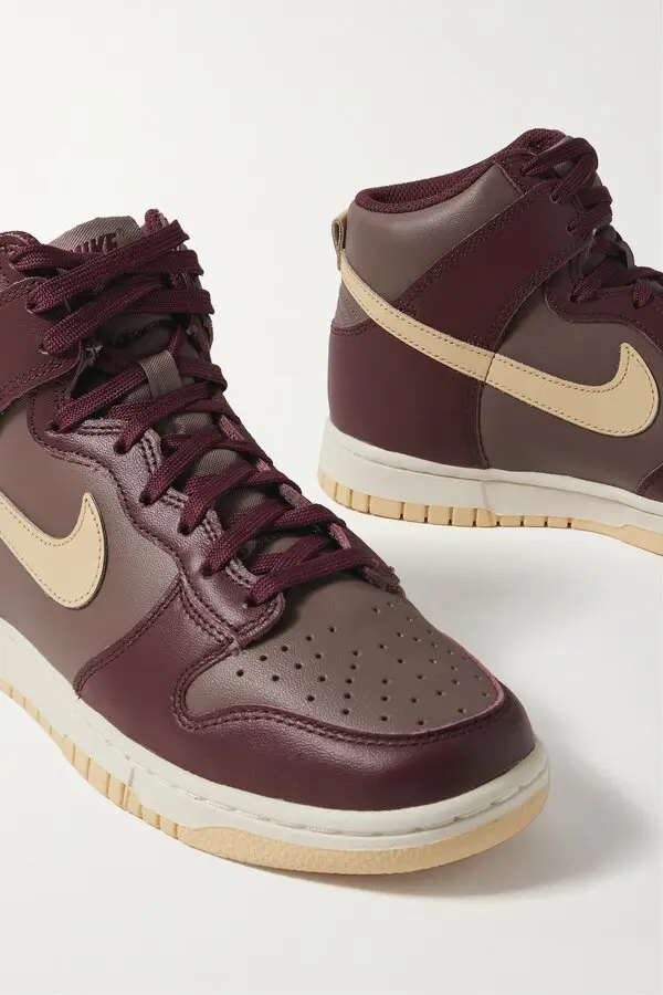 Nike Dunk High Leather Sneakers - Burgundy