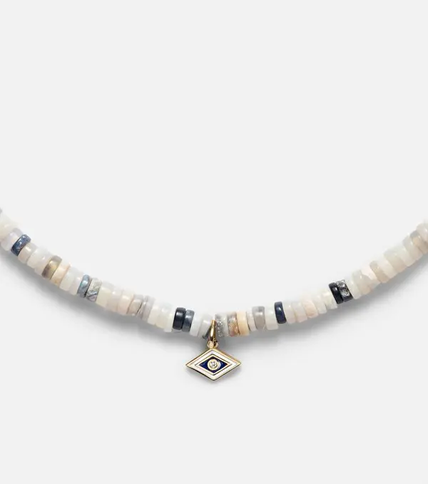 SYDNEY EVAN 14kt Yellow Gold Beaded Choker With Diamond