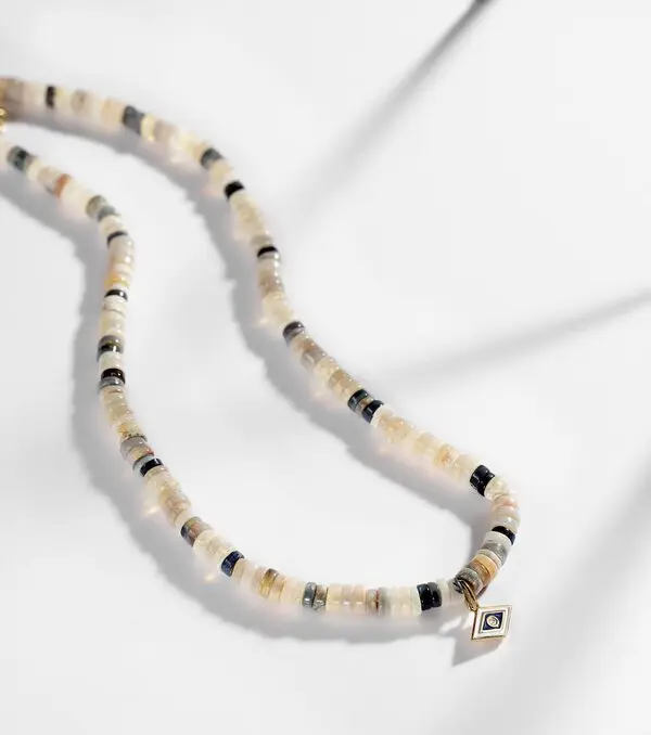 SYDNEY EVAN 14kt Yellow Gold Beaded Choker With Diamond