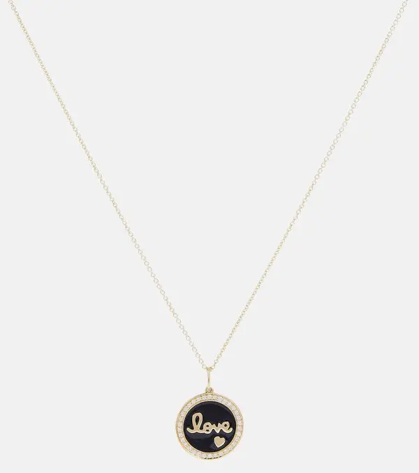 SYDNEY EVAN Love 14kt Yellow Charm Necklace - Gold