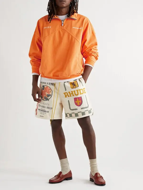 Rhude Mclaren Trackside Oversized Cotton-Jersey Half-Zip