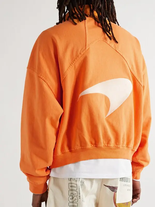 Rhude Mclaren Trackside Oversized Cotton-Jersey Half-Zip