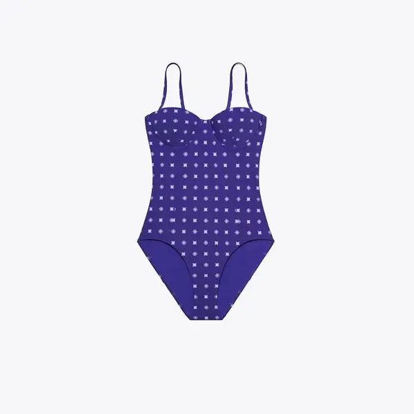 Tory Burch Balconette One-piece Swimsuit - Ballpoint Ink Nothing Ditsy