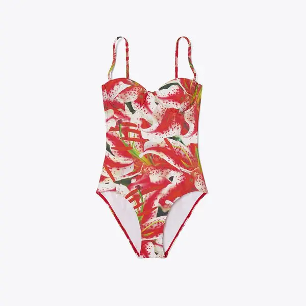 Tory Burch Balconette One-piece Swimsuit - Pink Lily