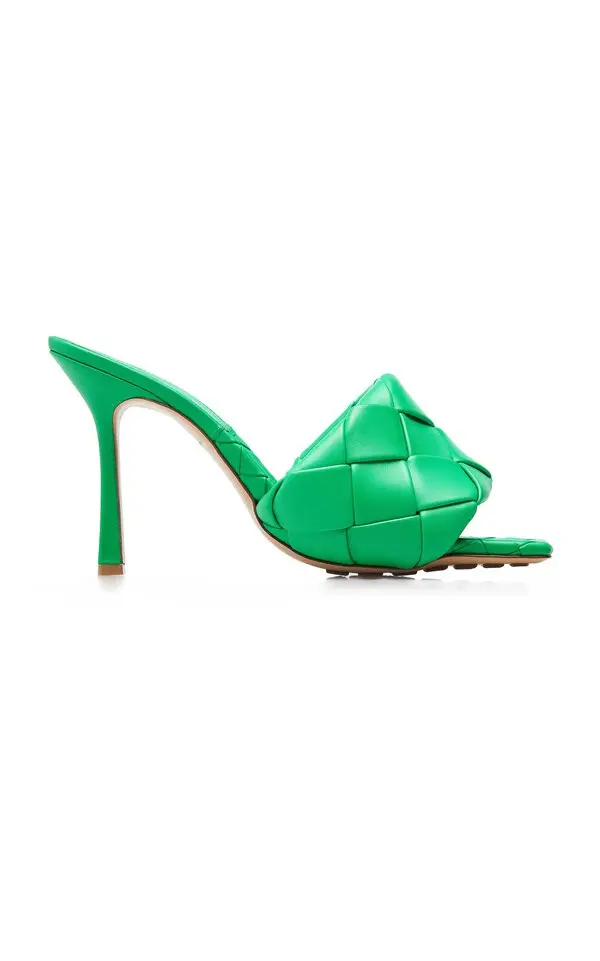 Bottega Veneta The Lido Intrecciato Leather Sandals - Green