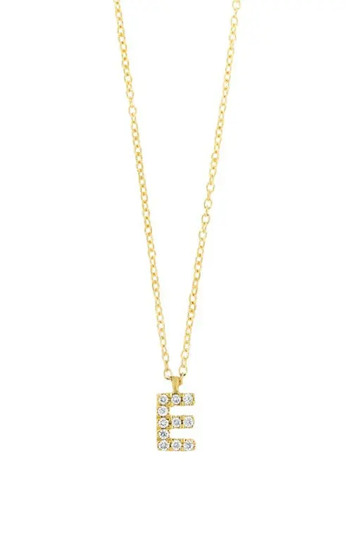 Bony Levy Icon Pavé Diamond Initial Pendant Necklace - 18k Yellow Gold - E