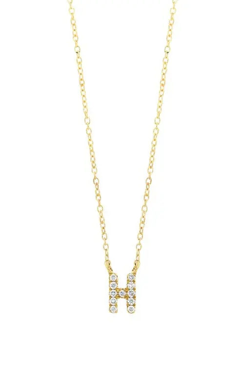 Bony Levy Icon Pavé Diamond Initial Pendant Necklace - 18k Yellow Gold - H