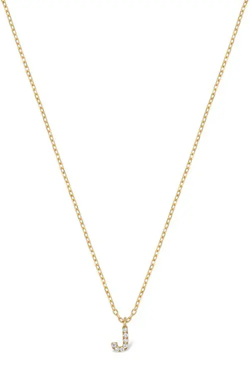 Bony Levy Icon Pavé Diamond Initial Pendant Necklace - 18k Yellow Gold - J