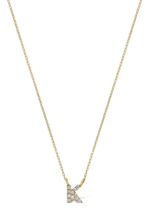 Bony Levy Icon Pavé Diamond Initial Pendant Necklace - 18k Yellow Gold - K