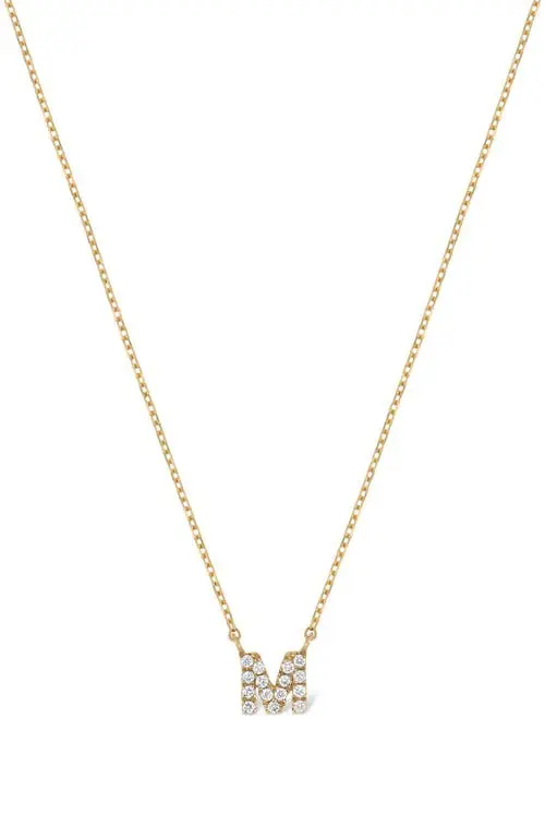 Bony Levy Icon Pavé Diamond Initial Pendant Necklace - 18k Yellow Gold - M
