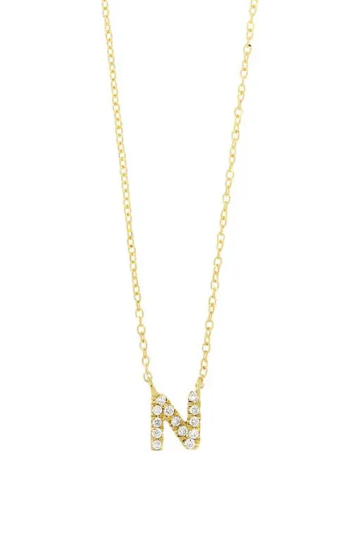 Bony Levy Icon Pavé Diamond Initial Pendant Necklace - 18k Yellow Gold - N